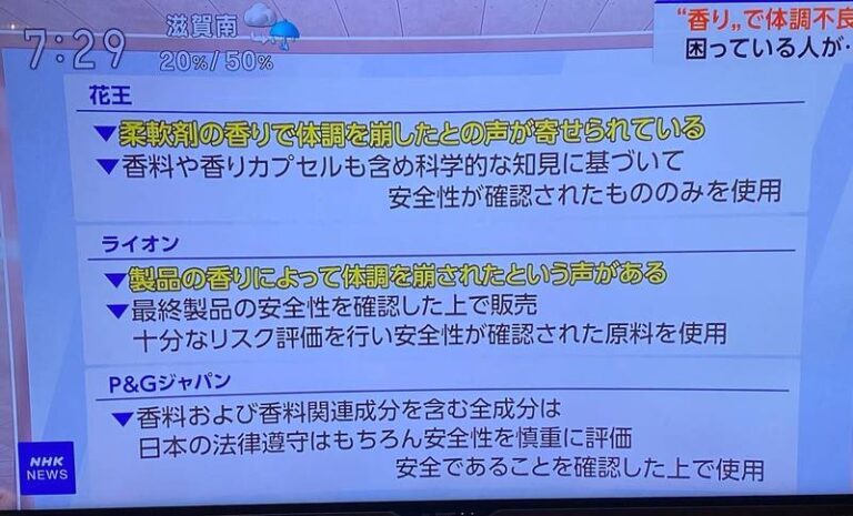 NHKもついに取り上げた「香害」問題 - 谷口えいこ 公式サイト